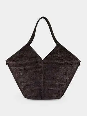 Hereu Dark Calella Raffia Tote Bag