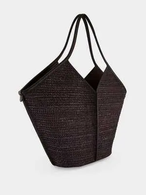 Hereu Dark Calella Raffia Tote Bag