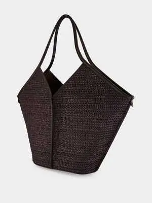 Hereu Dark Calella Raffia Tote Bag
