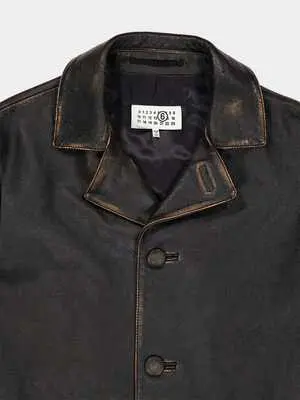 MAISON MARGIELA Distressed Antiqued Leather Jacket