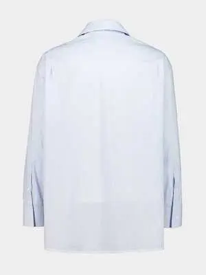 MAISON MARGIELA White And Light Striped Poplin Shirt