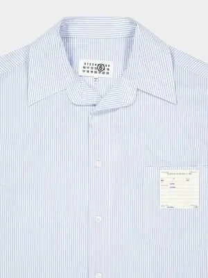 MAISON MARGIELA White And Light Striped Poplin Shirt