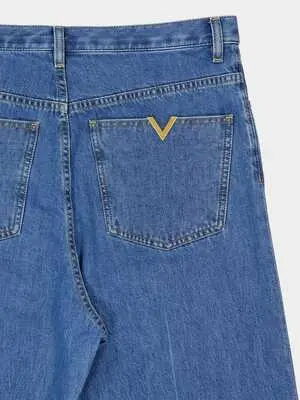 Valentino Garavani Light Wash Denim Jeans With Vlogo Detail