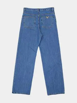 Valentino Garavani Light Wash Denim Jeans With Vlogo Detail