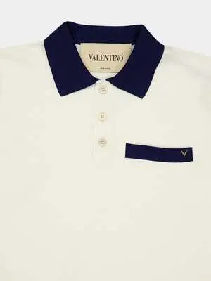 Valentino Garavani White And Cotton Polo Shirt