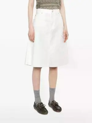 Marni Flower-embroidered A-line Skirt