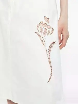 Marni Flower-embroidered A-line Skirt