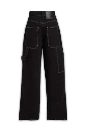 Stella McCartney Black Wash Wide Leg Jeans With Contrast Stitching - Multicolor