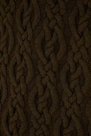 Max Mara Turtleneck Cable Knit Dress