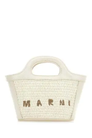 Marni Raffia Tote Bag With Logo Detail - Multicolor