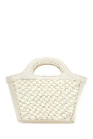 Marni Raffia Tote Bag With Logo Detail