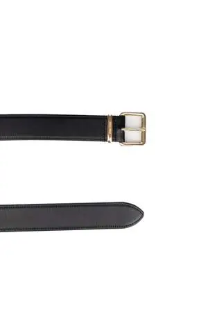 Miu Miu Leather Belt With Gold Tone Buckle
