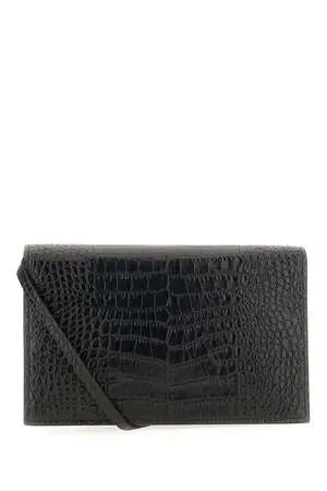 TOM FORD Croc Effect Leather Crossbody Bag With Turn Lock