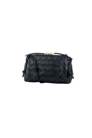 Bottega Veneta Woven Clutch With Gold Tone Clasp - Multicolor