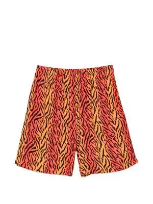 BLUE SKY INN Tiger Print Side Stripe Shorts - Orange