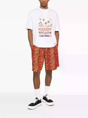 BLUE SKY INN Tiger Print Side Stripe Shorts
