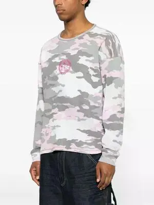 BLUE SKY INN Camo-print Waffle-knit T-shirt
