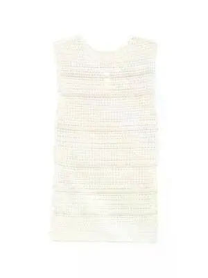 LAUREN MANOOGIAN Sleeveless Basket-weave Top