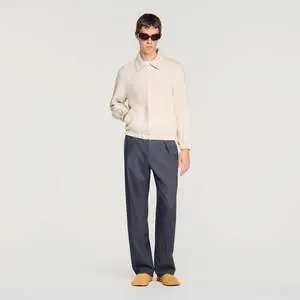 Sandro Cotton Zip-up Jacket - Ecru