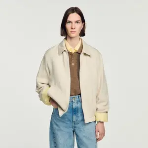 Sandro Cotton And Linen Zip-up Jacket