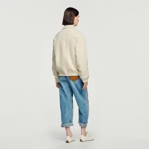 Sandro Cotton And Linen Zip-up Jacket