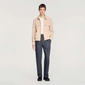 Sandro Waffle-effect Zip-up Jacket - Cappucino