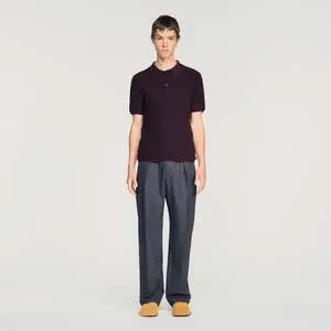 Sandro Terry Knit Polo Shirt