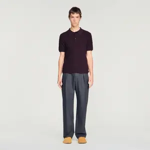 Sandro Terry Knit Polo Shirt