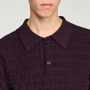 Sandro Terry Knit Polo Shirt