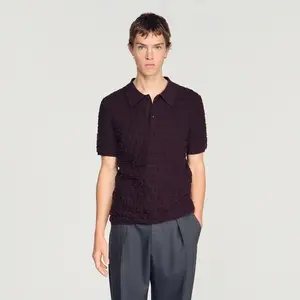 Sandro Terry Knit Polo Shirt
