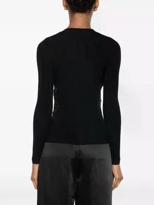 Sandro Lace-trim Ribbed-knit Cardigan