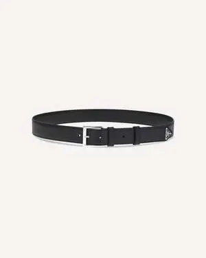 Prada Saffiano Leather Belt With Enamelled Triangle Logo