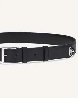 Prada Saffiano Leather Belt With Enamelled Triangle Logo