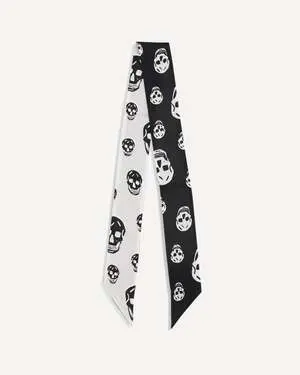 Alexander McQueen Skull Ribbon Scarf - Black