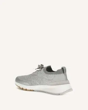 Brunello Cucinelli Techno Cotton Knit Sneakers - Grey