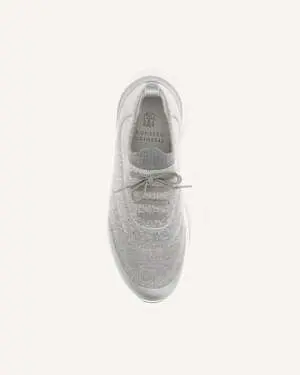 Brunello Cucinelli Techno Cotton Knit Sneakers - Grey