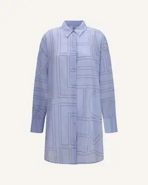 TOTEME Monogram Print Shirt Dress