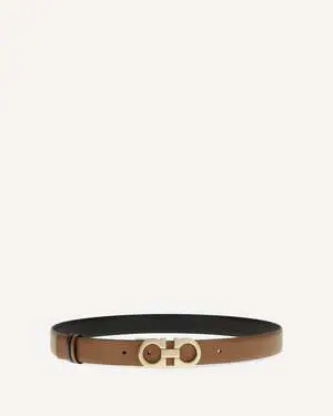 FERRAGAMO Reversible Leather Belt With Gancini Buckle