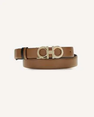 FERRAGAMO Reversible Leather Belt With Gancini Buckle