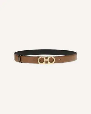 FERRAGAMO Reversible Leather Belt With Gancini Buckle