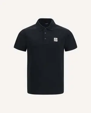 Balmain Pb Embroidered Logo Polo - Black