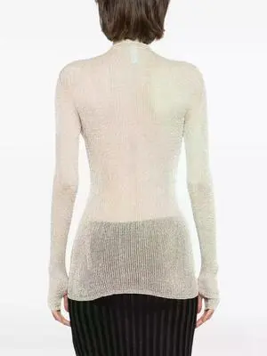 CFCL Metallic-effect Ribbed High Neck Top