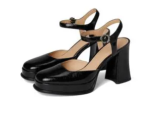 COACH Platform Block Heel Pumps With Ankle Strap