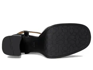 COACH Platform Block Heel Pumps With Ankle Strap