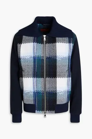 Missoni Checked Wool-jacquard And Felt Bomber Jacket