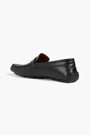 Bally Leather Driving Shoes With Logo Embellishment - Black
