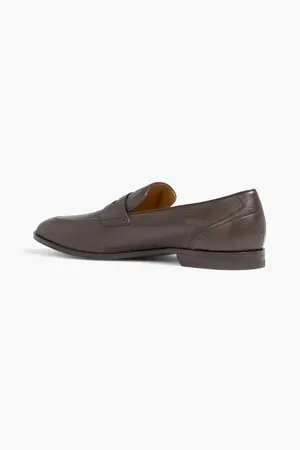 Bally Windsor Pebbled Leather Penny Loafers - Dark Brown