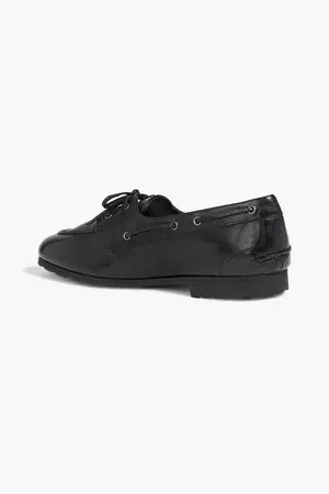 Bally Paquy Leather Boat Shoes - Black