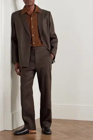 BODE Straight-leg Linen Suit Pants