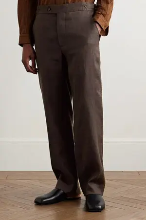 BODE Straight-leg Linen Suit Pants